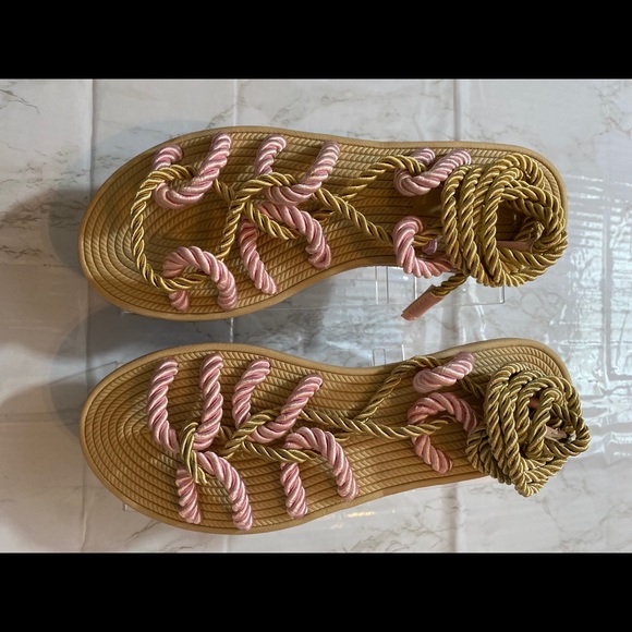 Shoes | Pink Gladiator Sandals Lace Up | Poshmark
